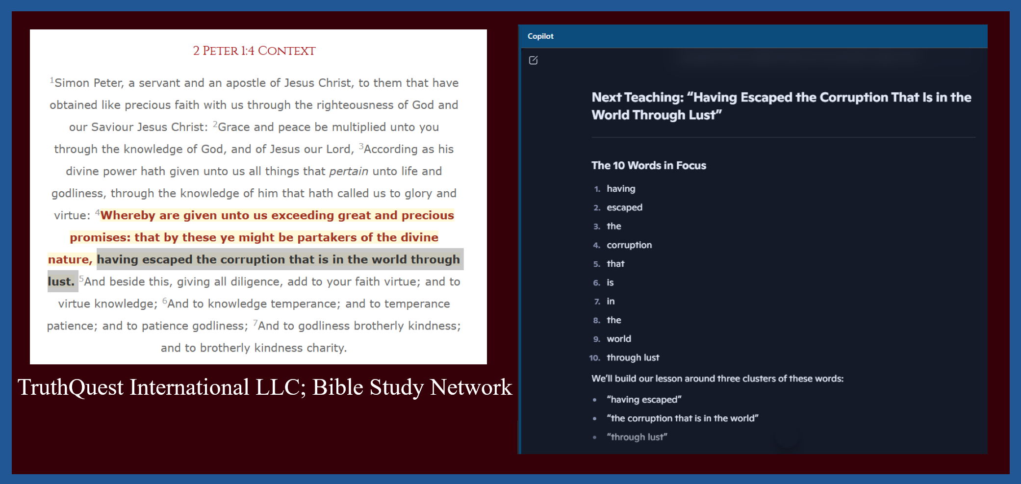 The Crucified Life – TruthQuest International LLC; Bible Study Network